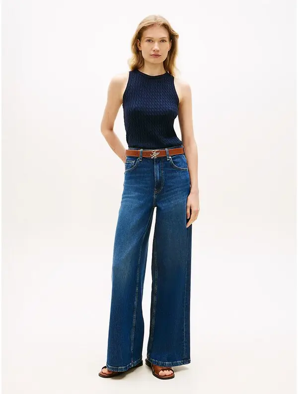 Tommy Hilfiger Regenerative Cotton Cable Knit Sweater Tank