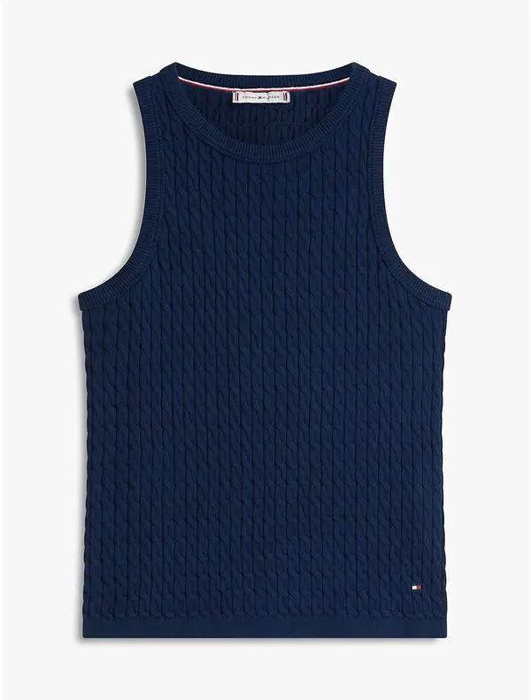 Tommy Hilfiger Regenerative Cotton Cable Knit Sweater Tank