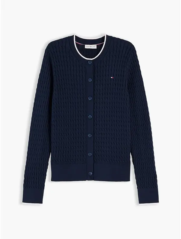 Tommy Hilfiger Cable Knit Crewneck Cardigan