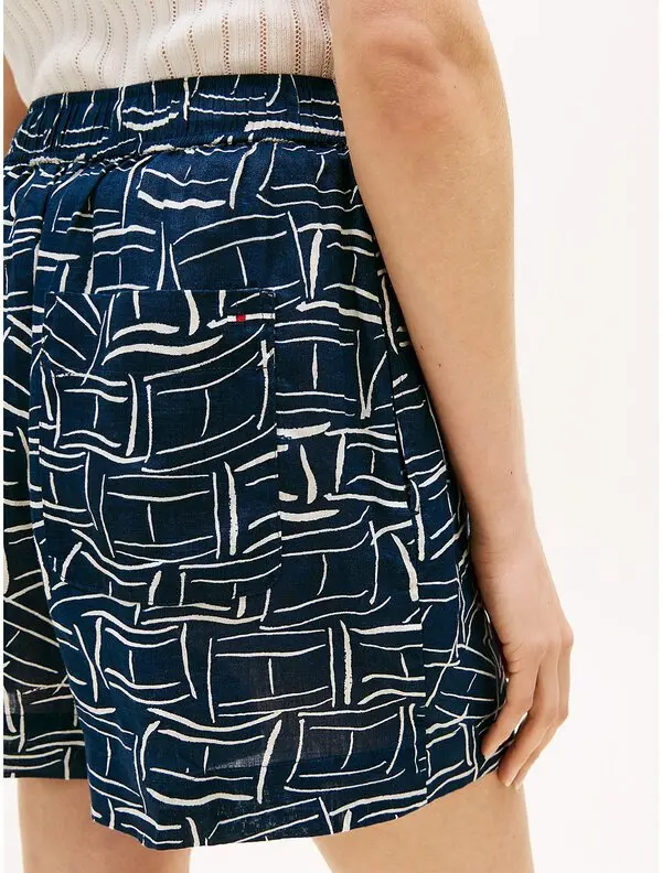Tommy Hilfiger Printed Linen Pull-on Shorts