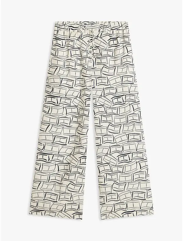 Tommy Hilfiger Relaxed Fit Printed Linen Pants - Calico