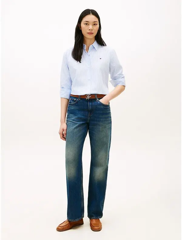 Tommy Hilfiger Mid-rise Loose Straight Jean - Washed Denim