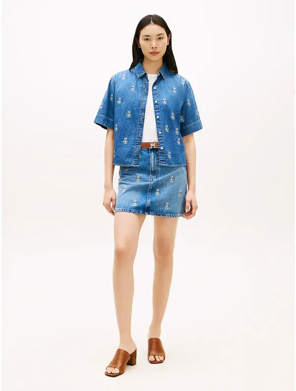 Tommy Hilfiger Allover Crest Denim Shirt