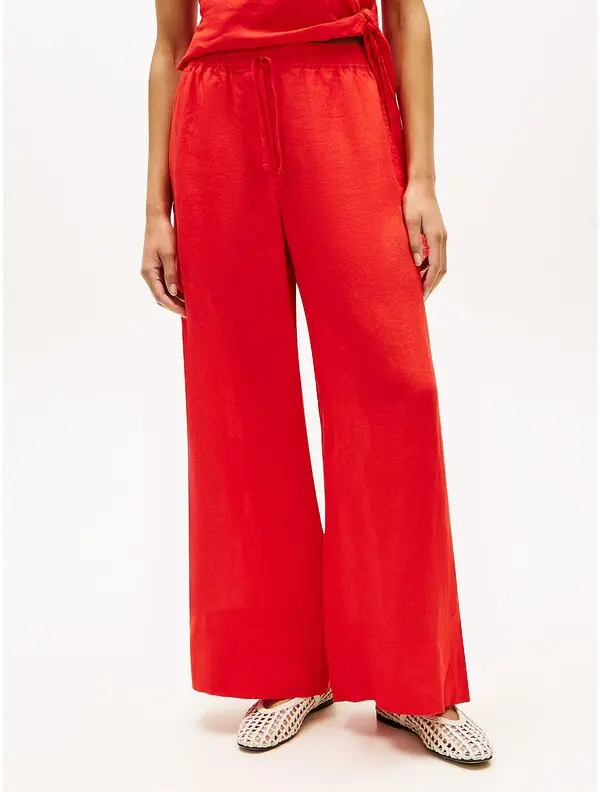 Tommy Hilfiger Relaxed Linen Pull-on Pants - Fireworks