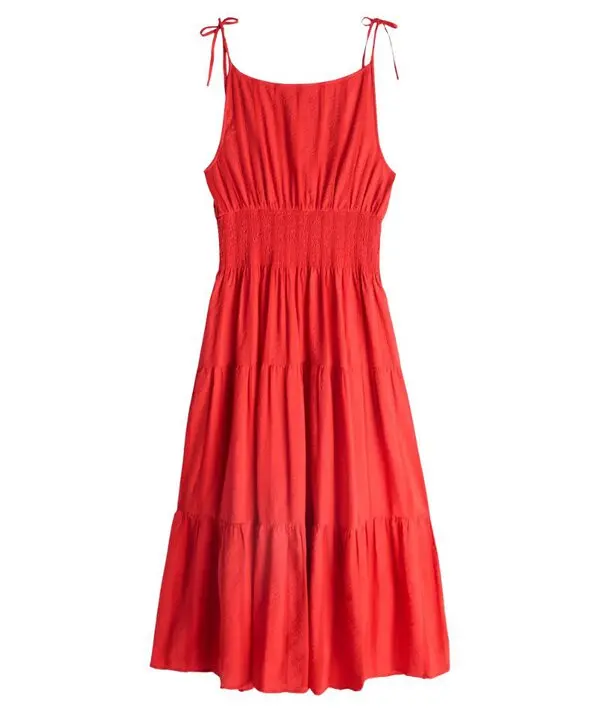 Tommy Hilfiger Tiered Seersucker Midi Dress