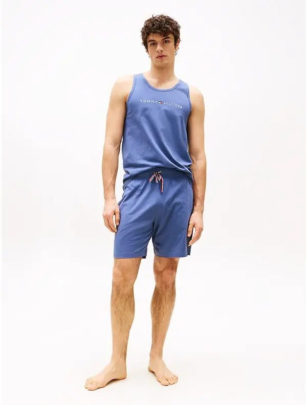 Tommy Hilfiger Logo Pull-on Sleep Shorts - Vintage Blue