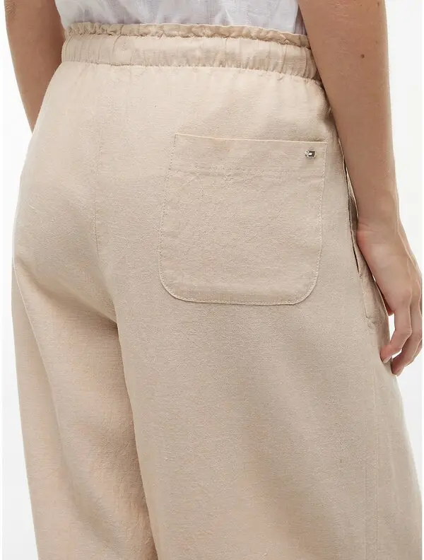 Tommy Hilfiger Lightweight Linen-blend Pull-on Pants - Clayed Pebble