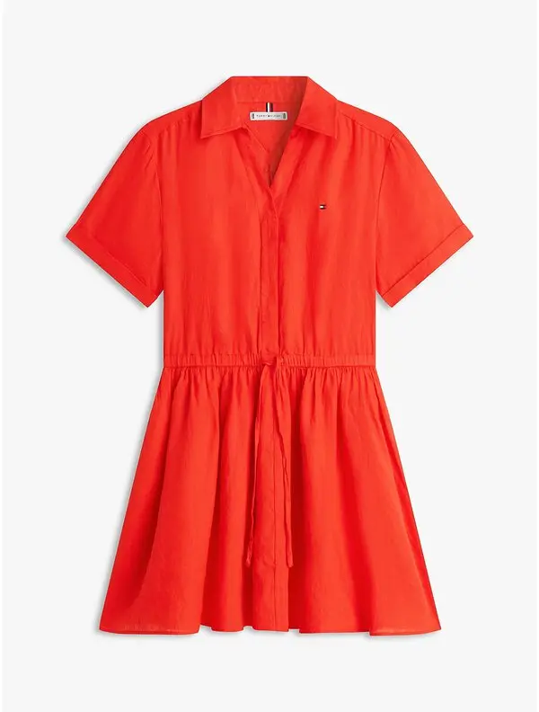 tommy hilfiger red dress XS 90s Plaid A Line 4% Elastane. Tommy Hilfiger - Boat Neck
