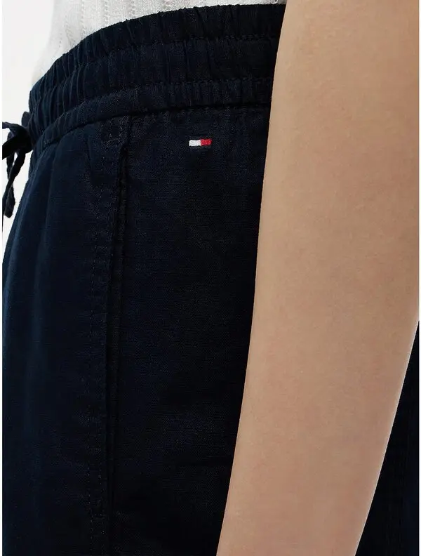 Tommy Hilfiger Linen-cotton Blend Pull-on Jogger Pants With Adjustable Cuffs