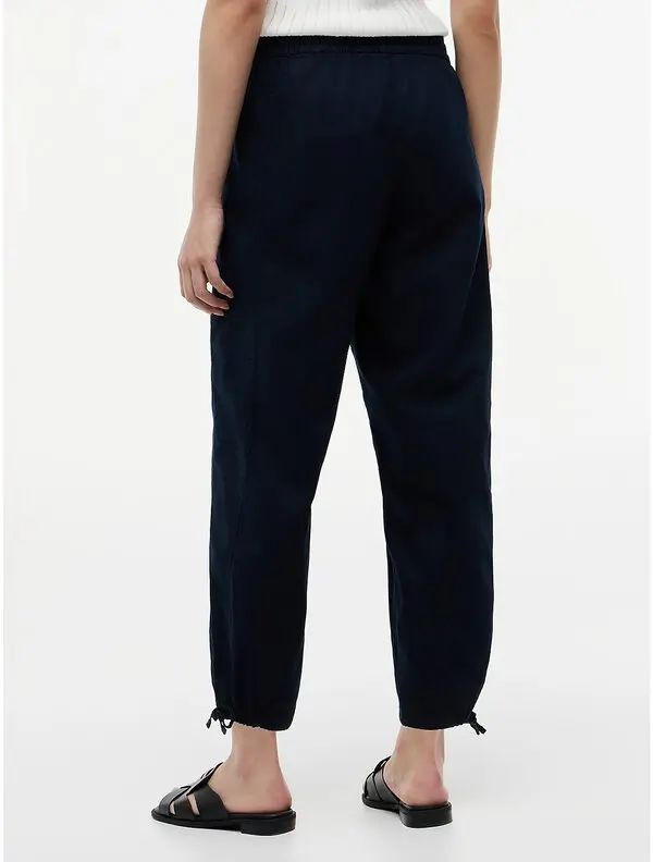 Tommy Hilfiger Linen-cotton Blend Pull-on Jogger Pants With Adjustable Cuffs