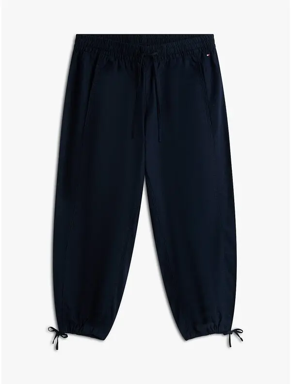 Tommy Hilfiger Linen-cotton Blend Pull-on Jogger Pants With Adjustable Cuffs