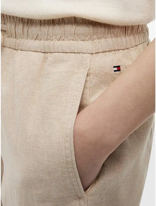 Tommy Hilfiger Linen-cotton Blend Pull-on Jogger Pants With Adjustable Cuffs