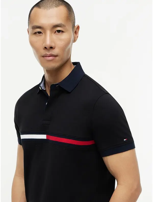 Tommy Hilfiger Embroidered Stripe Regular Fit Polo
