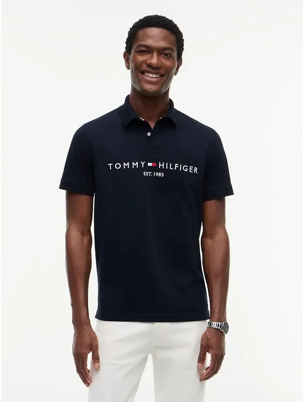 Tommy Hilfiger Embroidered Tommy Logo Polo - Navy