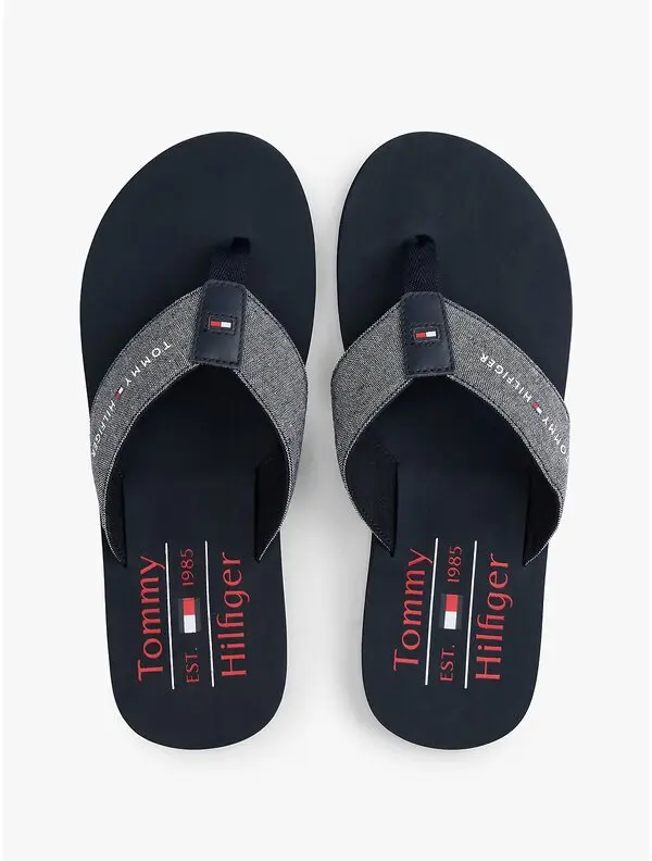 Tommy Hilfiger Chambray Linen Flip-flops