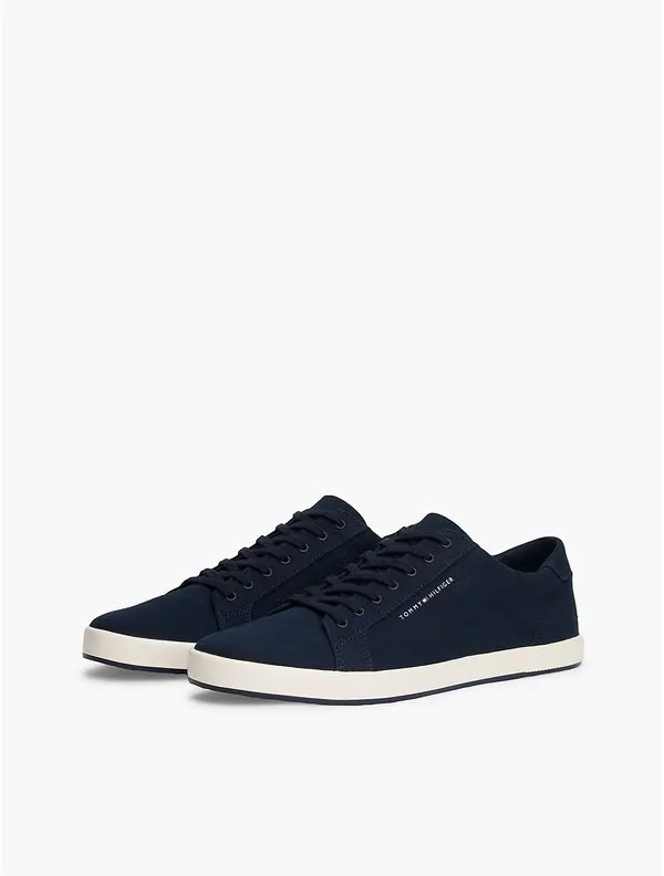 Tommy Hilfiger Vulcanized Canvas Lace-up Sneakers - Navy Blue
