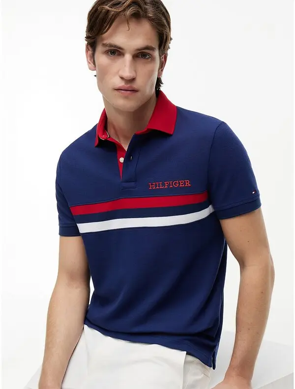 Tommy Hilfiger Regular Fit Hilfiger Logo Wicking Polo