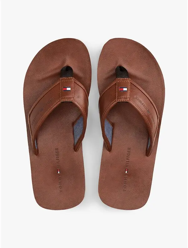 Tommy Hilfiger Classic Flip Flop Sandals - Medium Brown