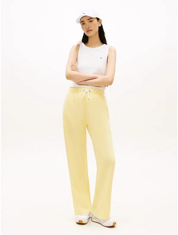 Tommy Hilfiger Brushed-back Wide Leg Sweatpants - Citronella