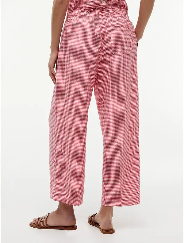 Tommy Hilfiger Gingham Linen-blend Pull-on Pants