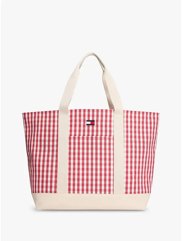 Tommy Hilfiger Gingham Canvas Tote Bag
