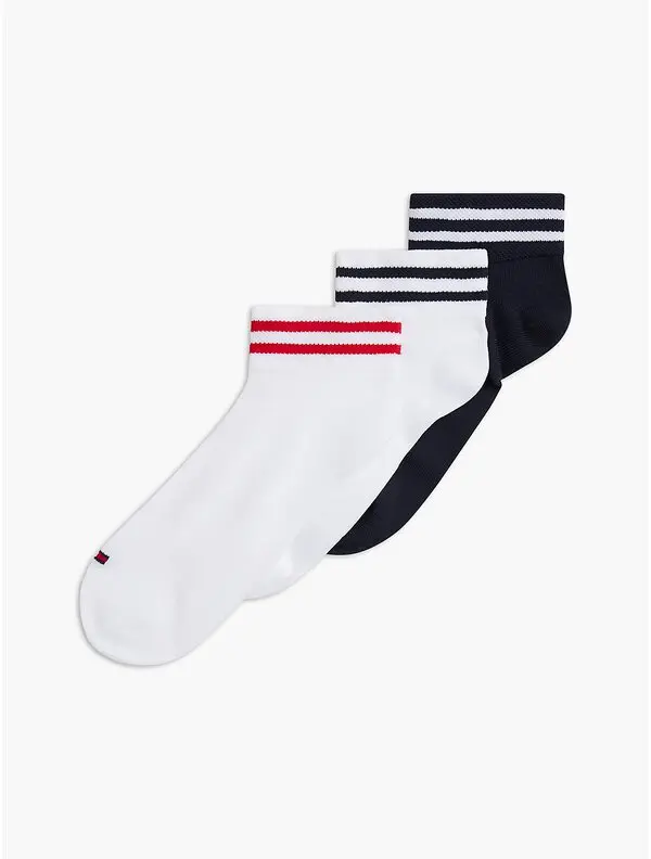 Tommy Hilfiger Quarter-top Sock 3-pack - Lucent White Multi