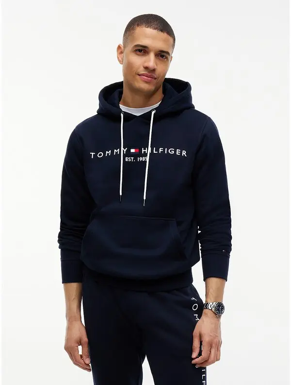 Tommy Hilfiger Embroidered Hoodie - Navy Blue