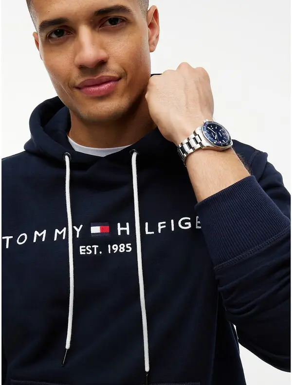 Tommy Hilfiger Embroidered Hoodie - Navy