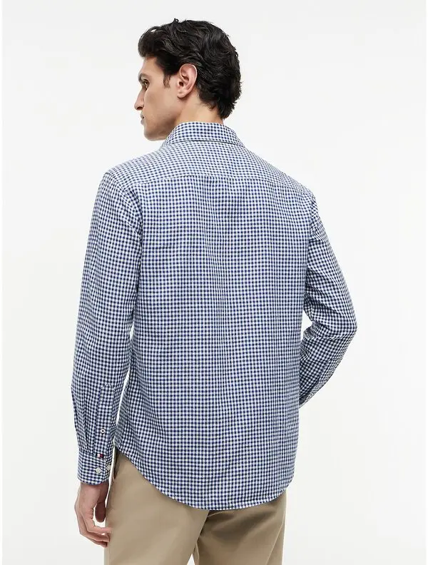 Tommy Hilfiger Regular Fit Gingham Linen-blend Shirt