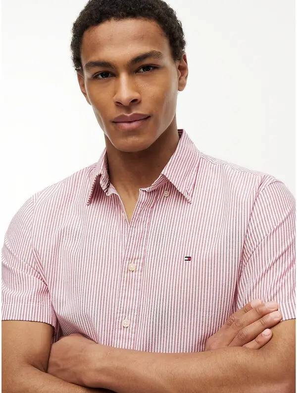 Tommy Hilfiger Short-sleeve Striped Oxford Shirt