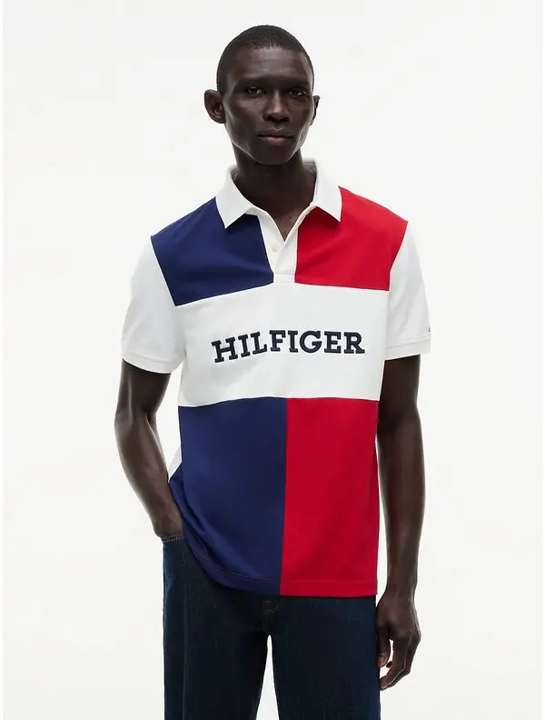 Tommy Hilfiger Regular Fit Colorblock Polo Red