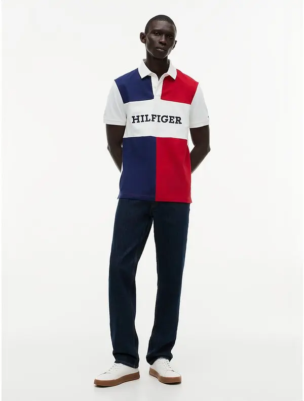 Tommy Hilfiger Regular Fit Colorblock Polo Red