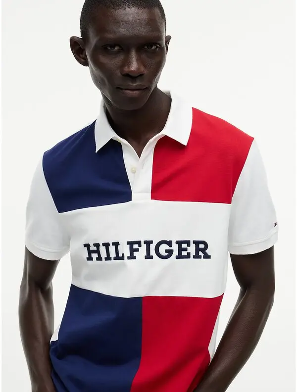 Tommy Hilfiger Regular Fit Colorblock Polo Red