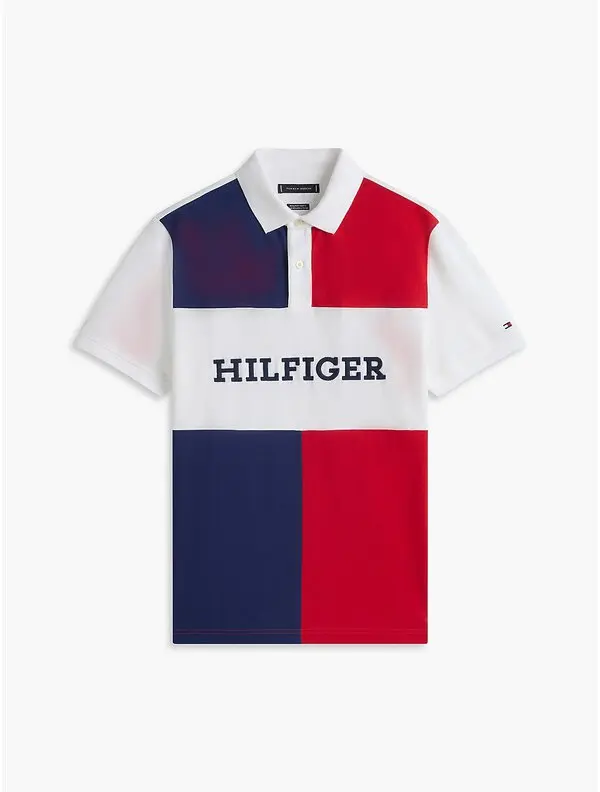 Tommy Hilfiger Regular Fit Colorblock Polo Red