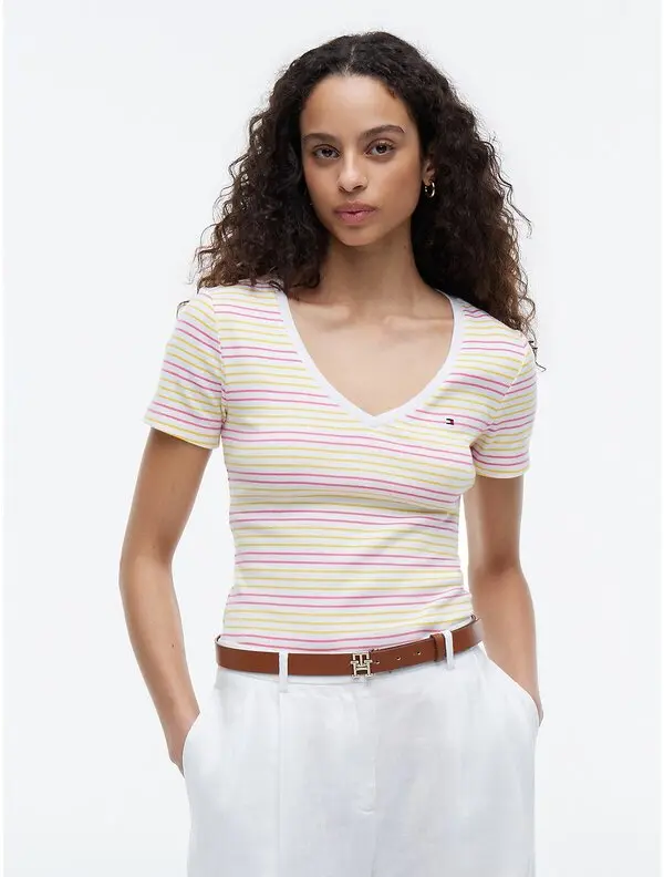 Tommy Hilfiger V-neck Striped T-shirt