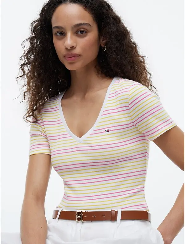 Tommy Hilfiger V-neck Striped T-shirt