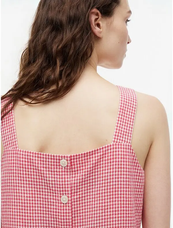 Tommy Hilfiger Gingham Linen-blend Tank Top
