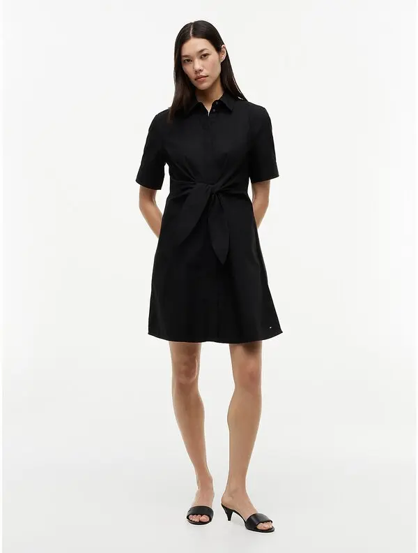 Tommy Hilfiger Short Sleeve Tie-front Shirtdress