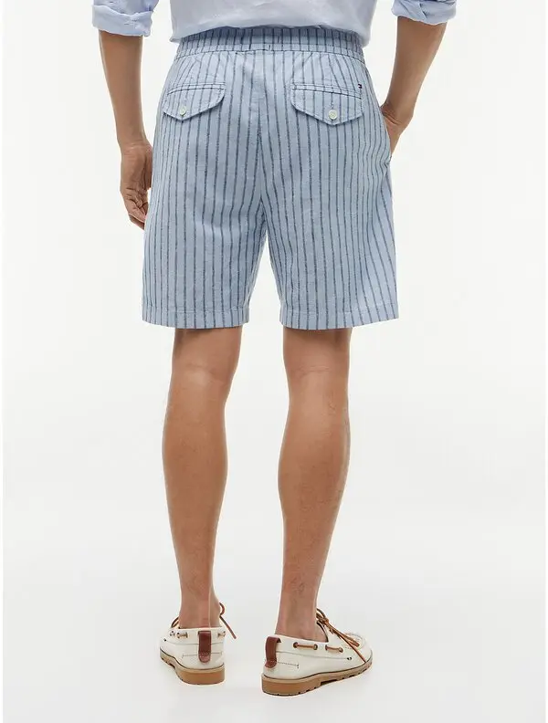 Tommy Hilfiger Striped Cotton-linen Blend Shorts