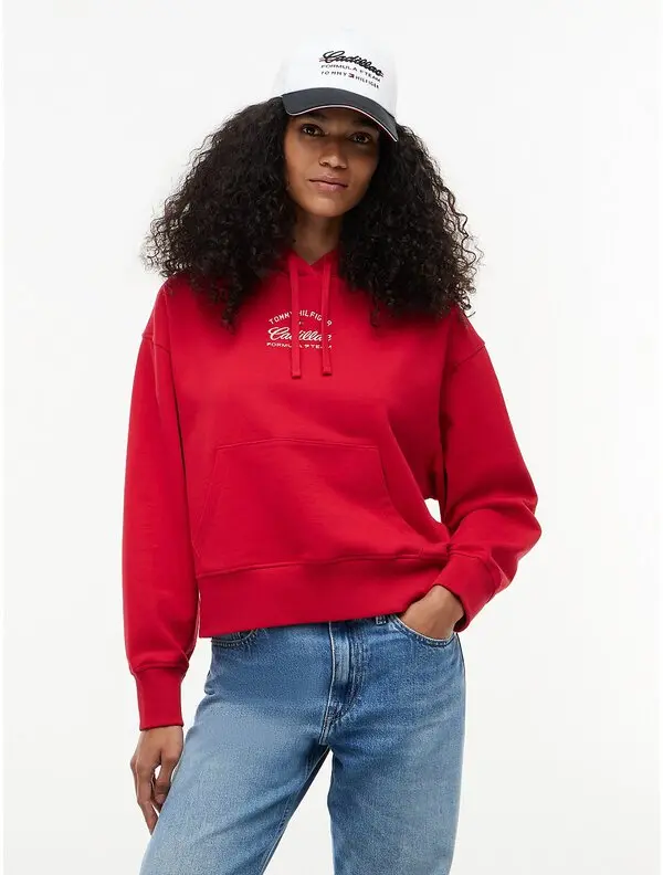 Tommy Hilfiger X Cadillac Formula 1 Team Boxy Hoodie - Red