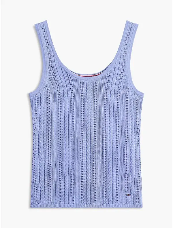 Tommy Hilfiger Mixed-knit Tank Top - Thunder Lilac