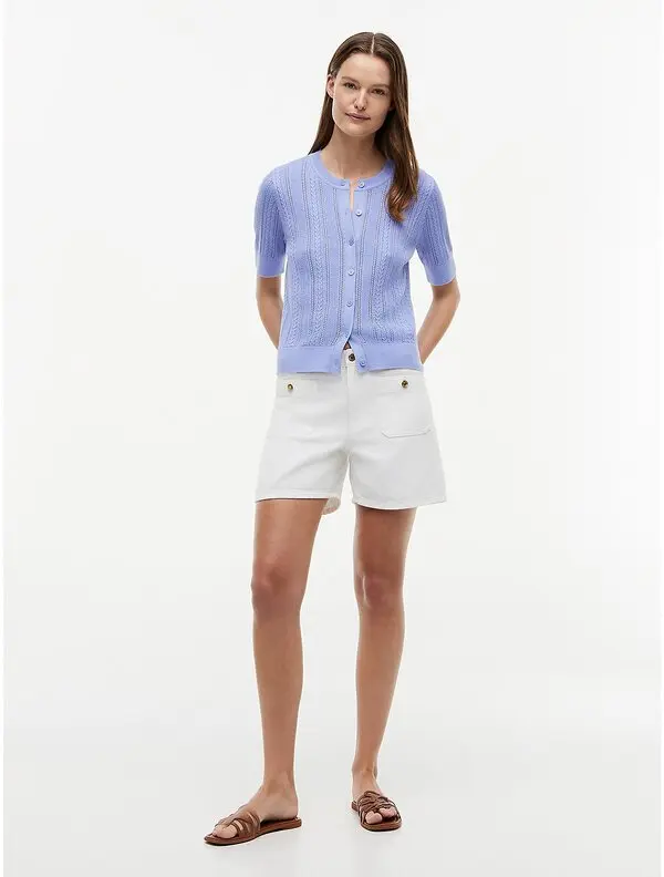 Tommy Hilfiger Short Sleeve Mixed Knit Cardigan