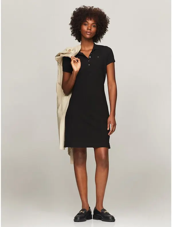 stretch cotton slim fit polo dress SLIM FIT POLO DRESS