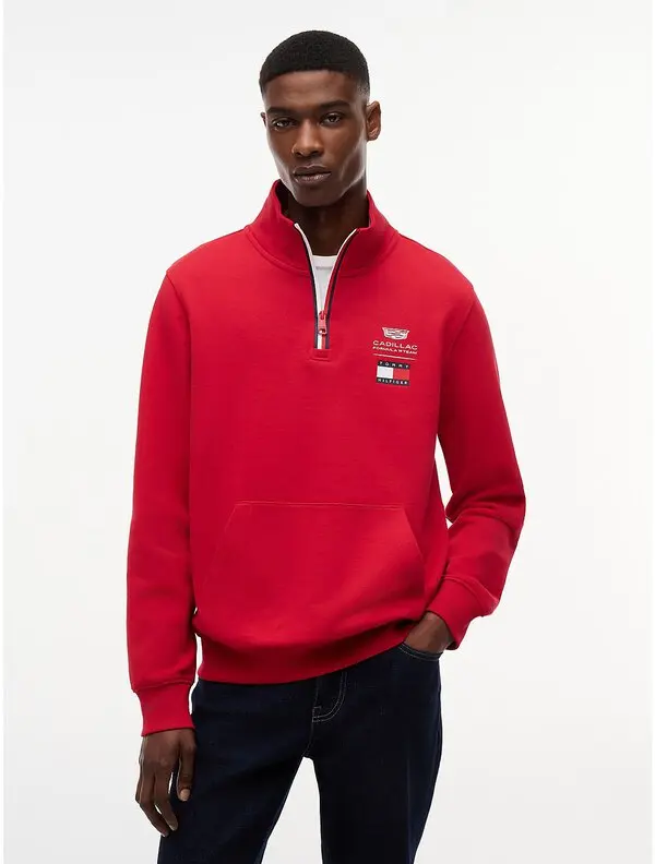 Tommy Hilfiger X Cadillac F1 Team Quarter-zip Sweatshirt - Red