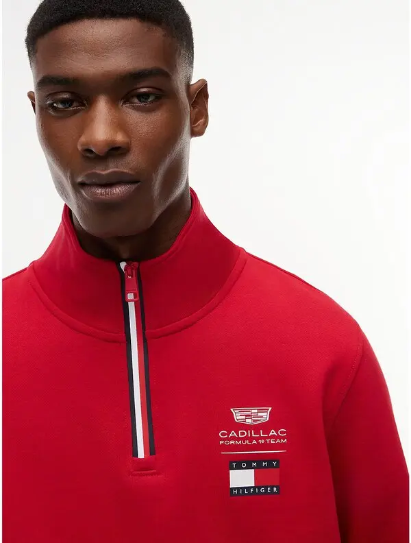 Tommy Hilfiger X Cadillac F1 Team Quarter-zip Sweatshirt - Red