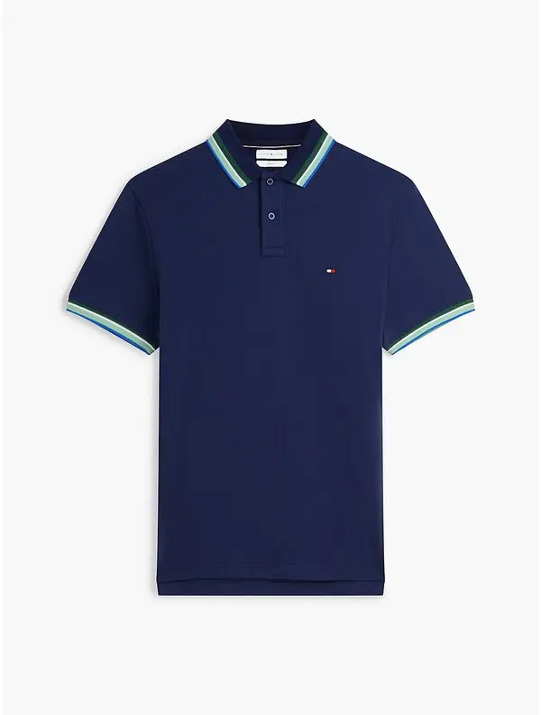 Tommy Hilfiger Regular Fit Tipped Polo - Light Navy