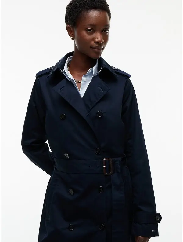 Tommy Hilfiger Double-breasted Belted Trench Coat - Navy