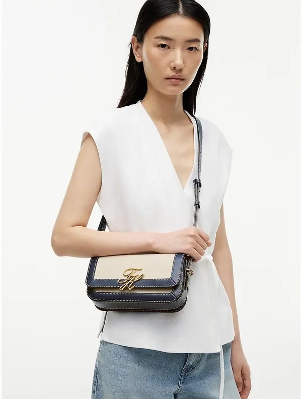 Tommy Hilfiger Script Monogram Crossbody Bag - Space Blue