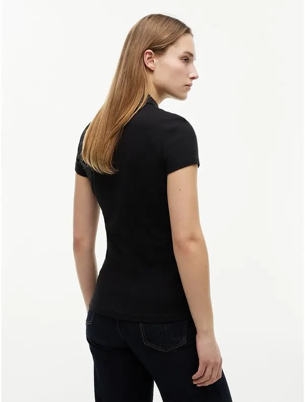 Tommy Hilfiger Slim Fit Zip Polo - Black