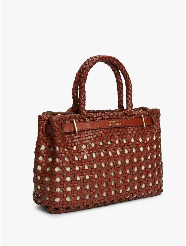Tommy Hilfiger Woven Leather Mini Tote Bag